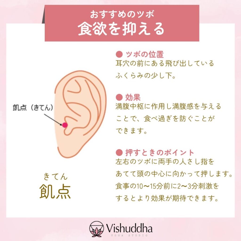 ついつい食べ過ぎちゃう！ 食欲を抑えるおすすめのツボをご紹介 | 【ヨガスタジオ ヴィシュタ】木更津（オンラインクラス・エアリアルヨガ・骨ナビ体操）